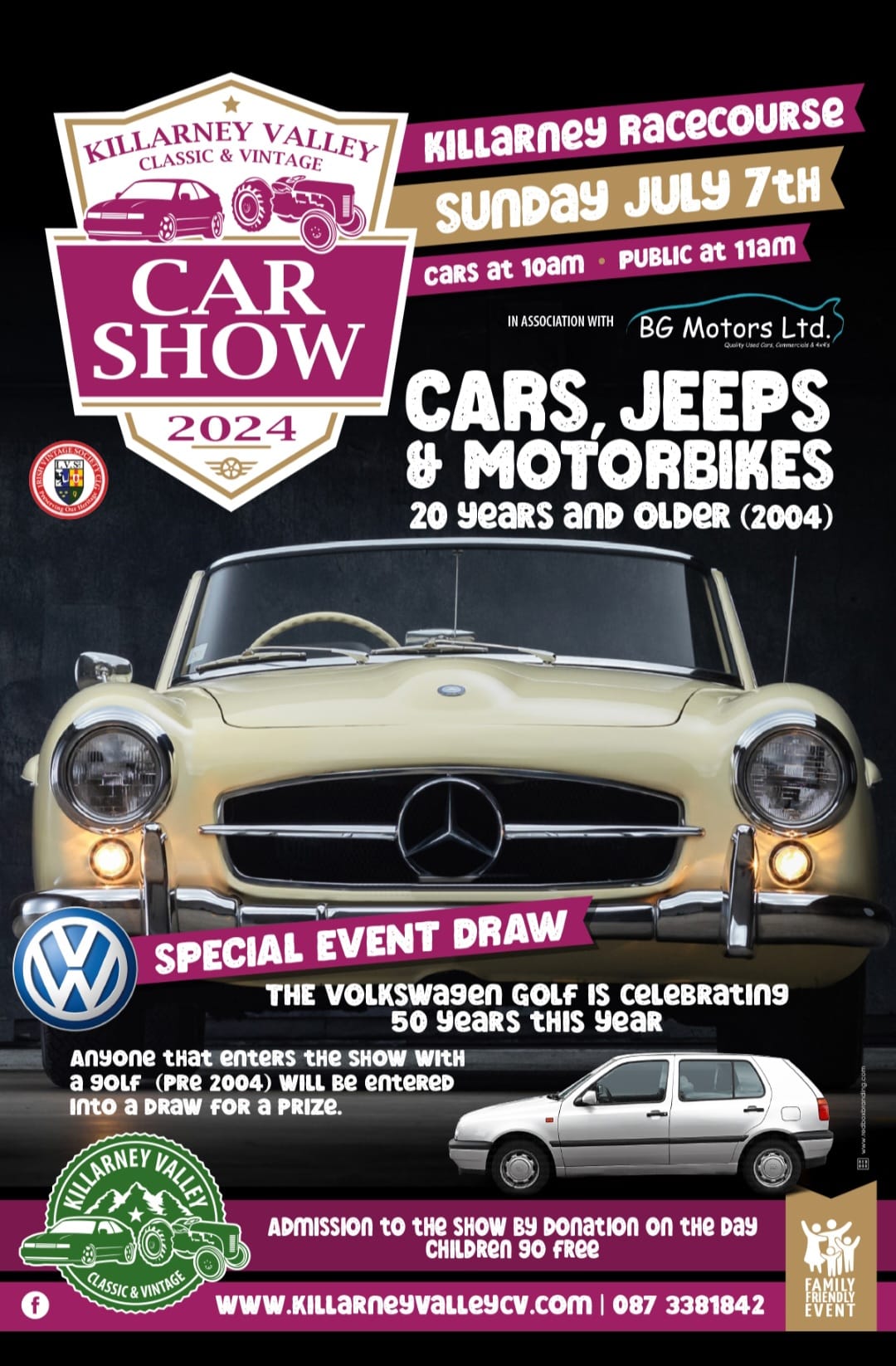 50 years of the VW Golf to be celebrated at Killarney Racecourse car ...
