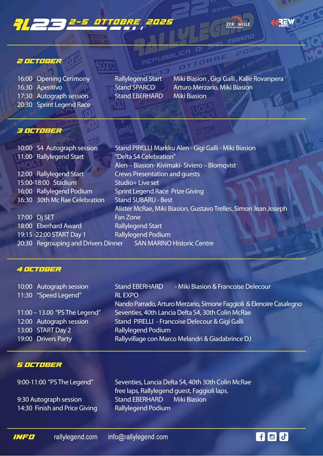 Rallylegend 2025 Timetable Promises Packed Four Days in San Marino ...